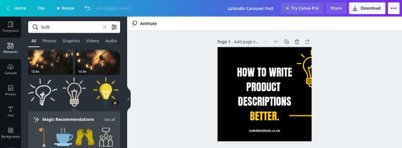 How to create LinkedIn carousel posts | Indelible Think